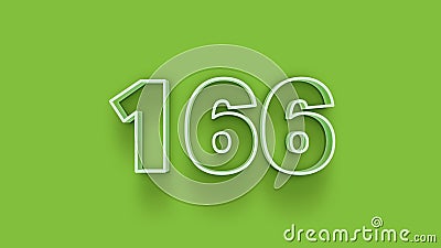 Green 3d Symbol Of 166 Number Icon On Green Background Royalty-Free ...