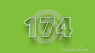 Green 3d Symbol Of 174 Number Icon On Green Background Royalty-Free ...