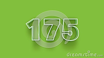 Green 3d Symbol Of 175 Number Icon On Green Background Stock Image ...