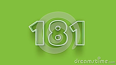 Green 3d Symbol Of 181 Number Icon On Green Background Stock Image ...