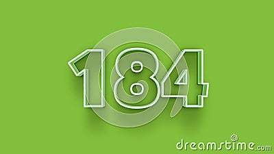 Green 3d Symbol Of 184 Number Icon On Green Background Royalty-Free ...