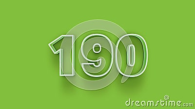Green 3d Symbol Of 190 Number Icon On Green Background Stock ...
