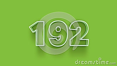 Green 3d Symbol Of 192 Number Icon On Green Background Royalty-Free ...