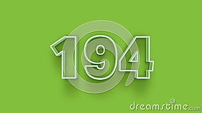 Green 3d Symbol Of 194 Number Icon On Green Background Royalty-Free ...
