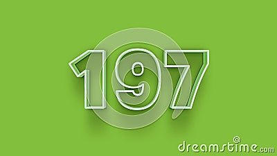 Green 3d Symbol Of 197 Number Icon On Green Background Stock ...