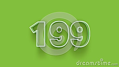 Green 3d Symbol Of 199 Number Icon On Green Background Royalty-Free ...