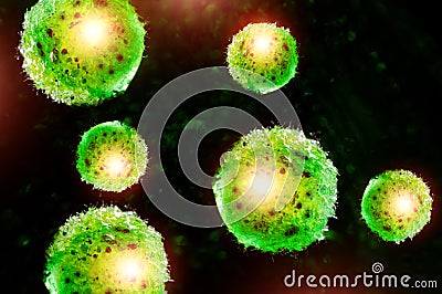 Green Algae Cells 3D Illustration | CartoonDealer.com #203596215