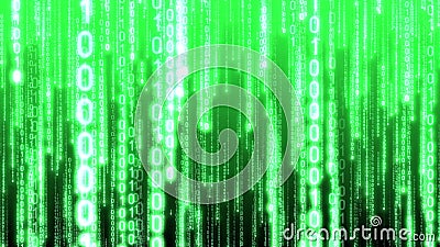 Green Binary Code Falling Down - Matrix Concept - 3D, 4k Animation ...
