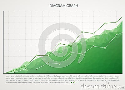Green Business Chart Graph With Two Lines Of Increase Stock Vector ...