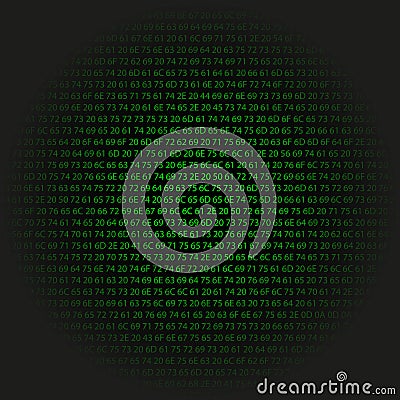 Green Centered Fading Hexadecimal Code, Vector Illustration ...