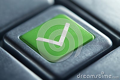 Green Checkmark In Checkbox Signifying Completion Or Approval On ...
