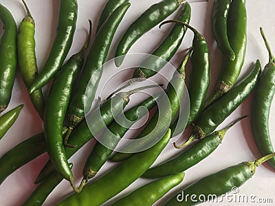 Green Chili Fingers On White Background Stock Photography ...