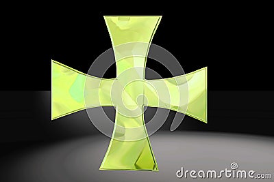 Green Christian Cross Symbol Stock Photos - Image: 5385213