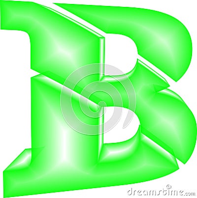 Green Color Alphabet B With 3d Effect Isolated On White Surface ...