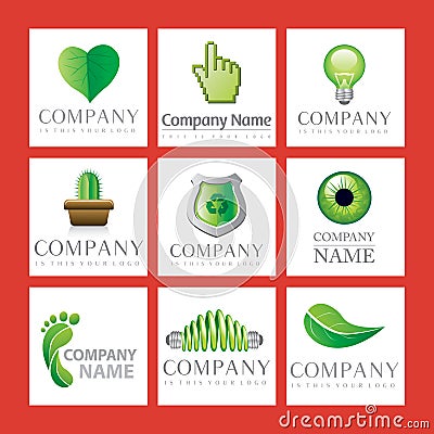Green Company Logos Cartoon Vector | CartoonDealer.com #13941771