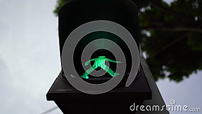 Green Crosswalk Light is Blinking Stock Video - Video of regulations ...