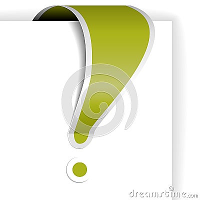 Green Exclamation Mark With White Border Cartoon Vector | CartoonDealer ...