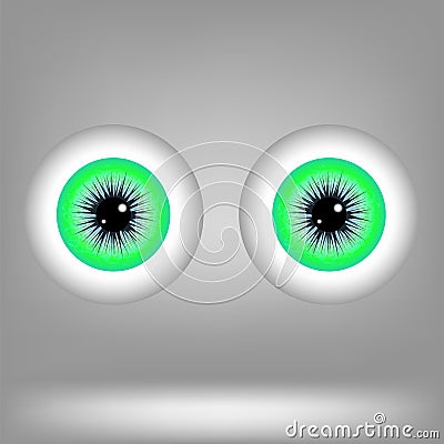 Green Eyes Cartoon Vector | CartoonDealer.com #53269197