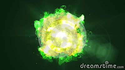 Green Fire Ball Explosion Flame Loop Animation Stock Footage - Video of ...