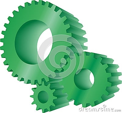 Green Gears Cartoon Vector | CartoonDealer.com #6186493