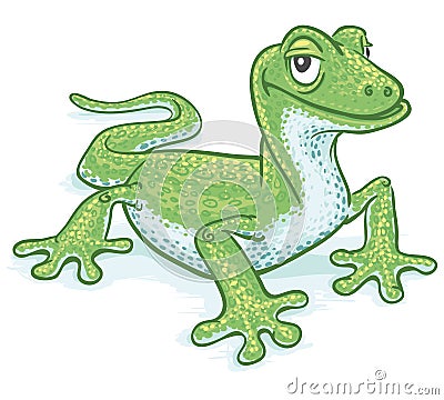 Green Gecko Cartoon Vector | CartoonDealer.com #25732033