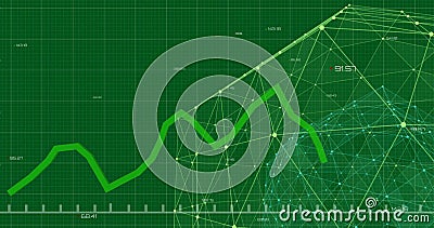 Green Graphs Moving Against Globe of Network of Connections on Green ...