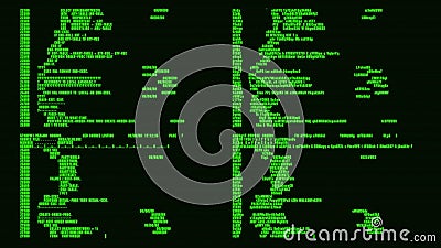 Green Hacker Text - VPN Server Log Motion Background Stock Footage ...
