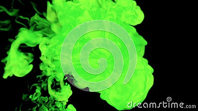 Green Ink Drop in Water on a Black Background for Effects. 3d Render ...