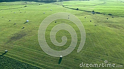 Green meadows aerial view stock video. Video of hill - 85618517