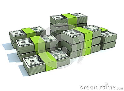 Green Money Stacks Stock Image - Image: 16801921
