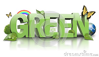 Green Nature Leaf Text On White Stock Photography - Image: 20136632