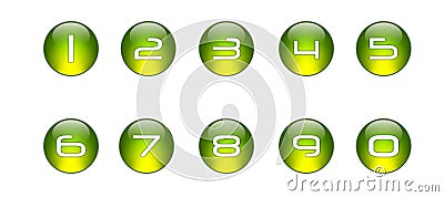 Green Numbers Icons Set [01] Royalty Free Stock Photos - Image: 6203168