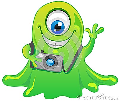 Green One Eye Slime Alien Monster Stock Images - Image: 24664574