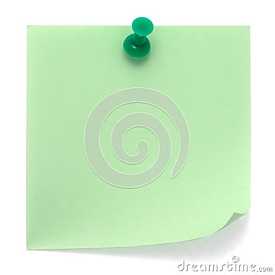Green Post-it Note Stock Photo - Image: 45634339