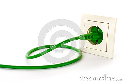 Green Power Plug Into Power Outlet Royalty Free Stock Photography ...