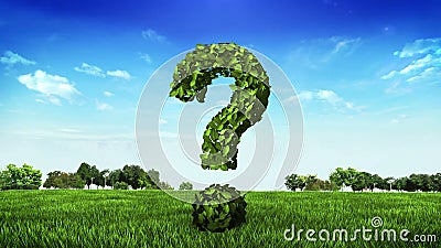 Green Question Mark Made from Leaves on Green Field. Stock Video ...