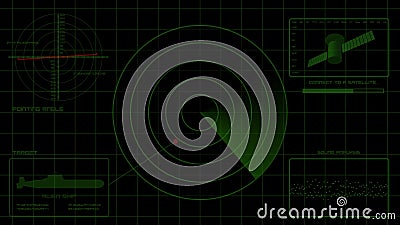 Green Radar Screen, Navigation Interface, Submarine Interface, 4K Stock ...