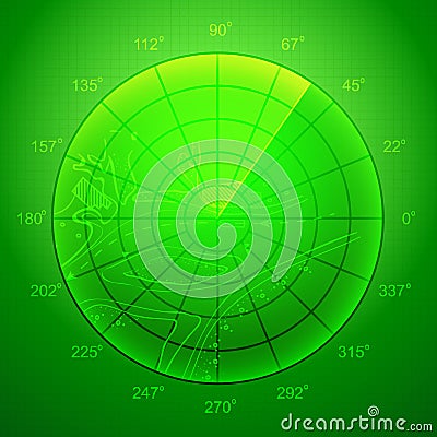 Green Radar Screen. Stock Image - Image: 29804781