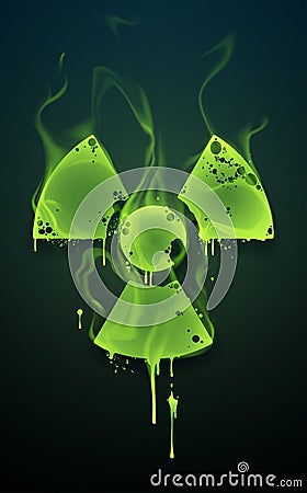 Green Radioactive Sign With Smoke Effect Vector Illustration ...