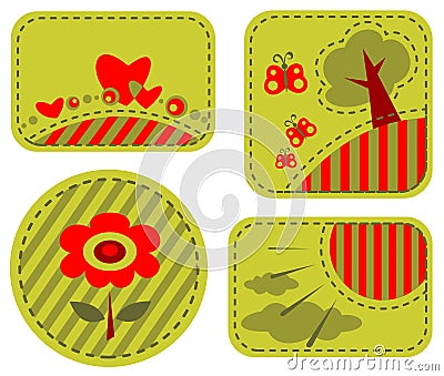 Green Romantic Frames Vector Illustration | CartoonDealer.com #7891620