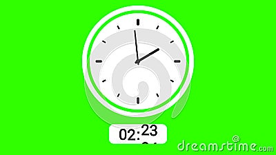 Green Screen Animation Digital Clock and Analog Circle Clock 3 Stock ...