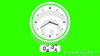 Green Screen Animation Digital Clock and Analog Circle Clock 5 Stock ...