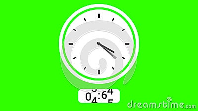 Green Screen Animation Digital Clock and Analog Circle Clock 4:30 Stock ...