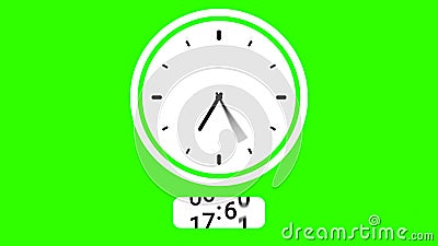 Green Screen Animation Digital Clock and Analog Circle Clock 11:30 ...