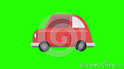 Green Screen Animation of a Red Car Driving Slowly Stock Video - Video ...