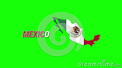 Green Screen with Mexico Flag Fluttering in the Wind and Featuring a ...