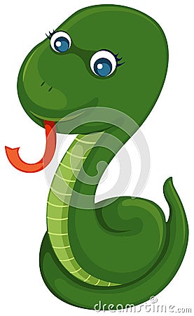 Green Snake Queen cartoon stock illustration. Illustration of animal ...