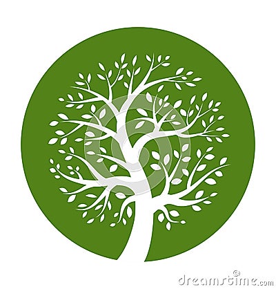 Green Tree Round Icon Stock Vector - Image: 41386973