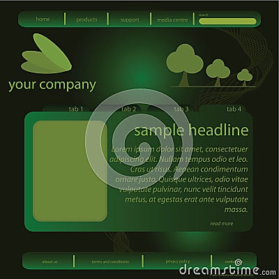 Green Website Template Royalty Free Stock Photos - Image: 6452078