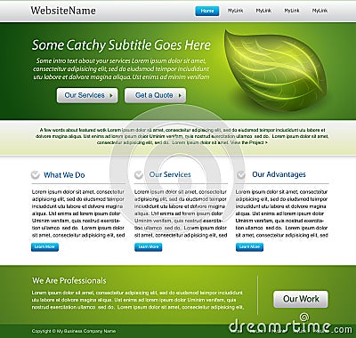 Green Website Template Design Stock Image - Image: 19429681